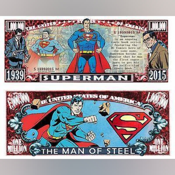 DC Comics | Toys | Superman Million Dollar Bill Dc Marvel Disney Play ...